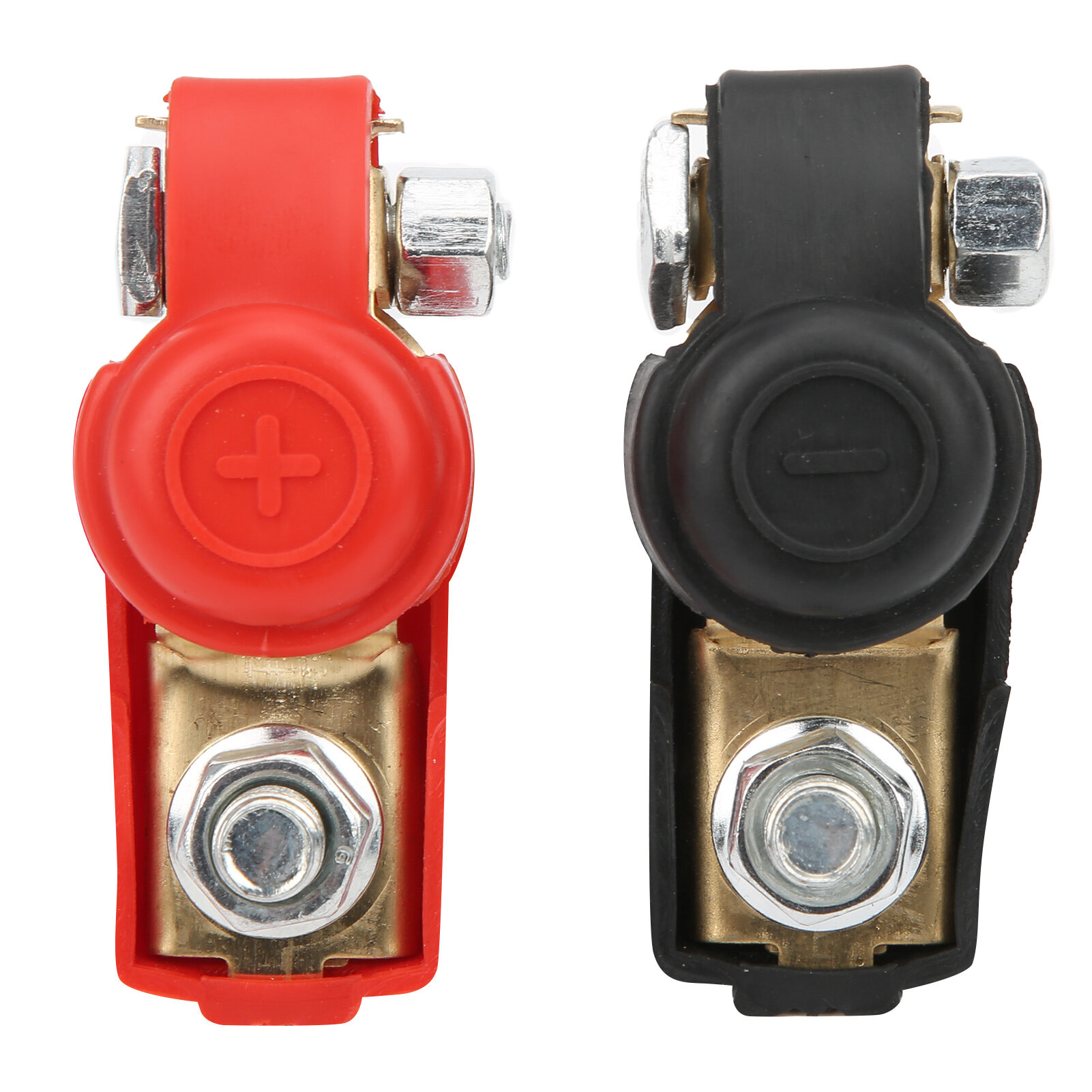 Комплект клемм для аккумулятора из меди для автомобилей и фургонов, универсальные положительная и отрицательная клеммы