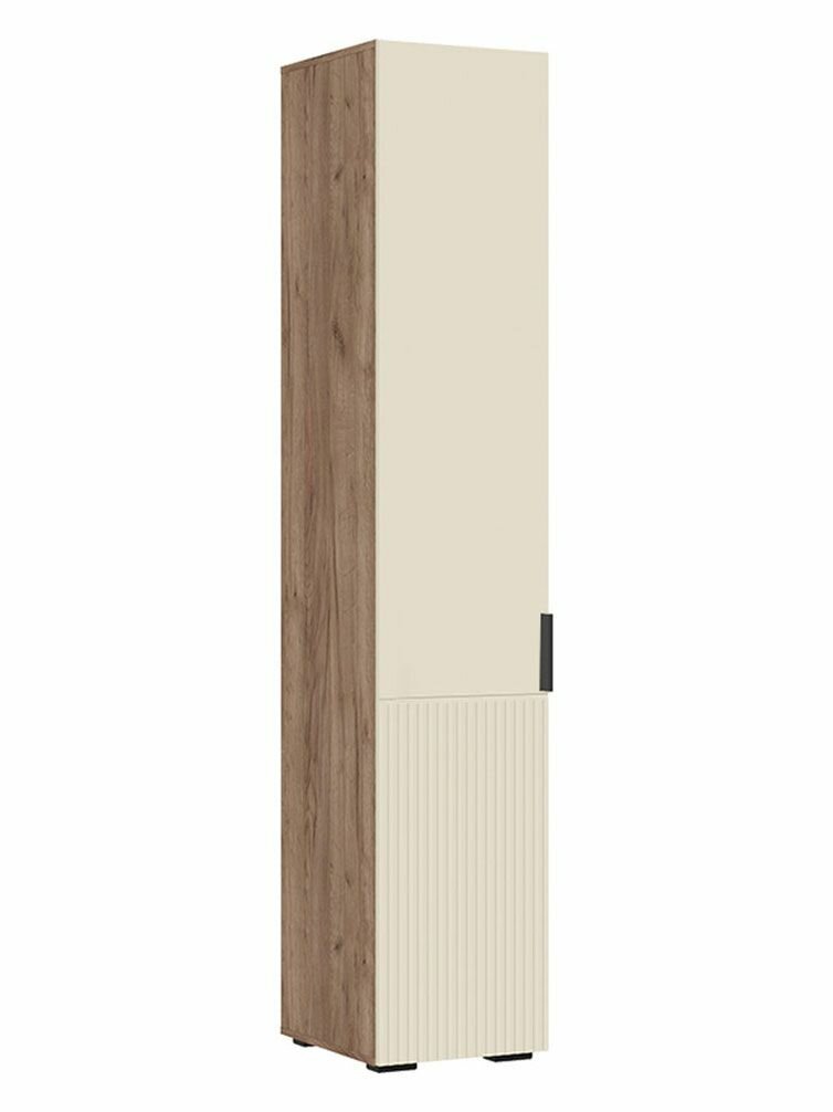 Распашной шкаф-пенал для одежды и хранения вещей Соната со штангой, 40х46х210 см, Дуб Крафт табачный / Моно керамика