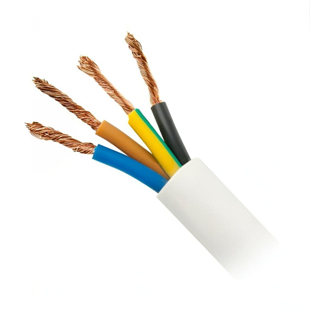 Провод силовой ПВС Москабель 4х4 кв. мм, установочный, белый, длина 1 метр