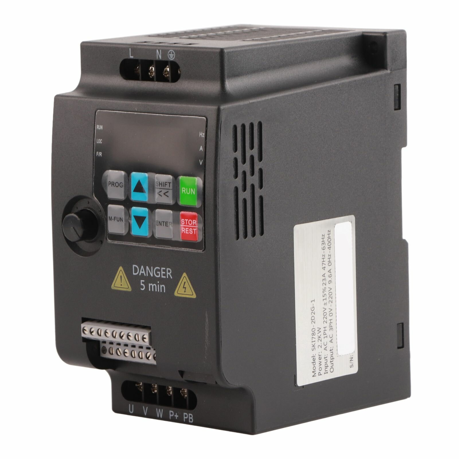 Мини преобразователь частоты SKI780 2D2G 1 VFD, однофазный в трехфазный (220VAC 2.2кВт) с RS-485 и 6 режимами управления скоростью