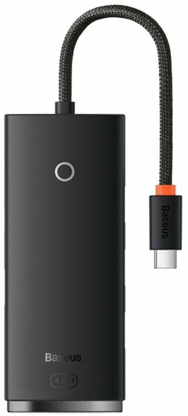 Хаб Baseus Lite Series 4-Port Type-C HUB Adapter (Type-C to USB 3.0x4 ) 25 см Black (WKQX030301)