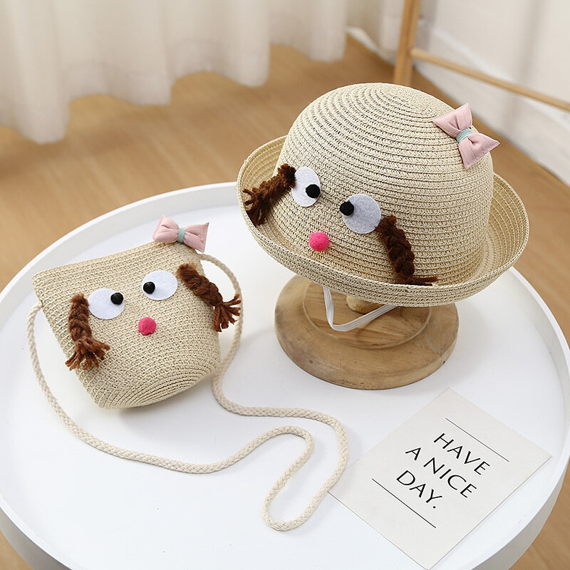 Новые шапки женские милые забавные детские соломенные шляпы весенние и летние шляпы от солнца приморские пляжные солнцезащитные шляпы оптом