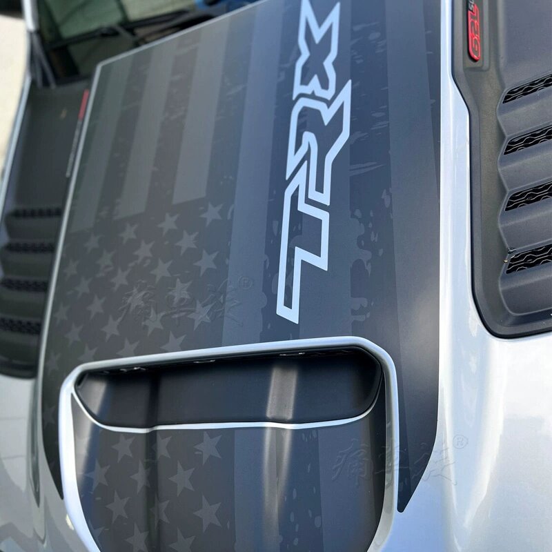 Наклейка в стиле черно-серый флаг с вырезанным текстом для 2022 Dodge Ram TRX, кастомная наклейка для кузова