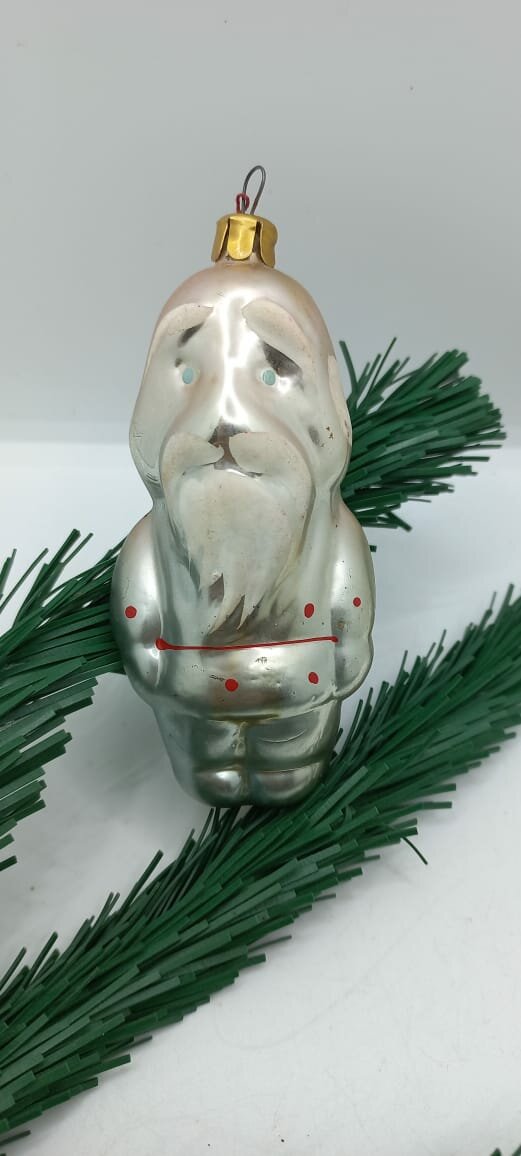 Елочная игрушка подвесная винтажная советская, стекло, СССР