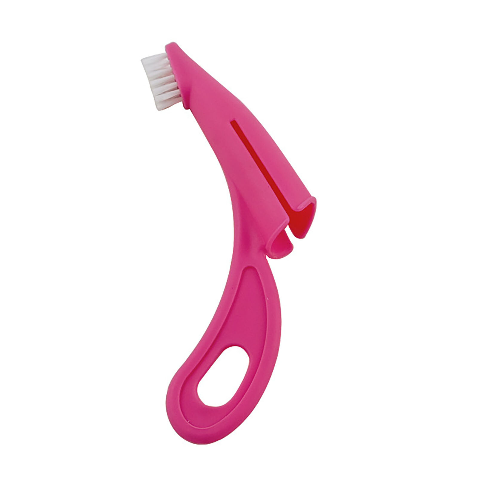 Dog Finger Toothbrush Nylon Bristle Dental Oral Care Pet Brush Teeth Gums Kit for Dogs Cats Red