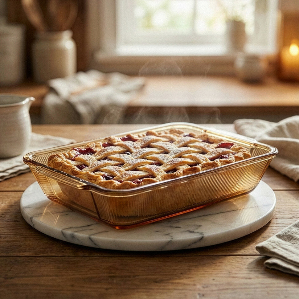 16135 FISSMAN Форма для запекания 32,8x20х6,5см Прямоугольная (боросиликатное стекло)