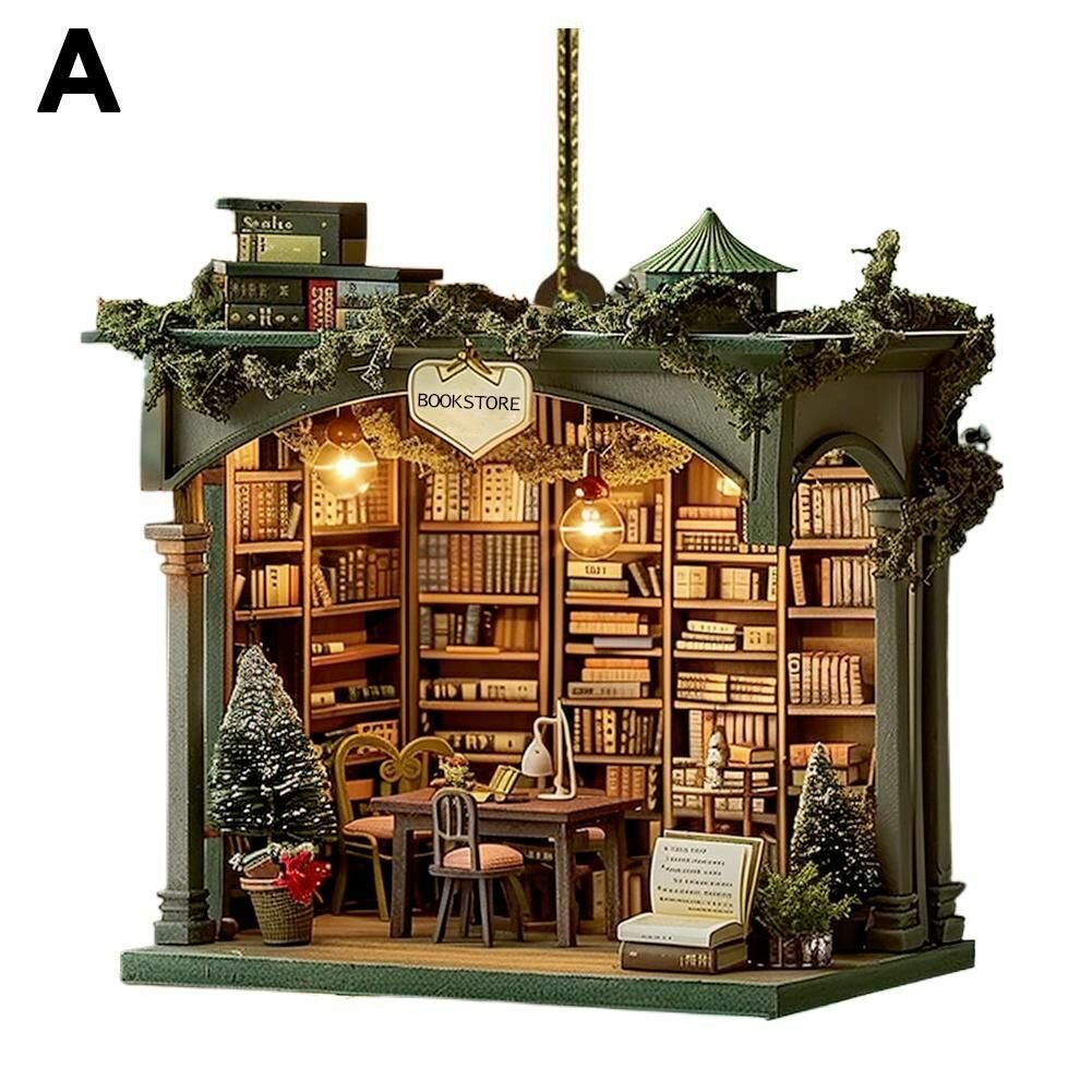 Елочная игрушка 8 см Книги, Ёлка Книжная полка 1 шт.