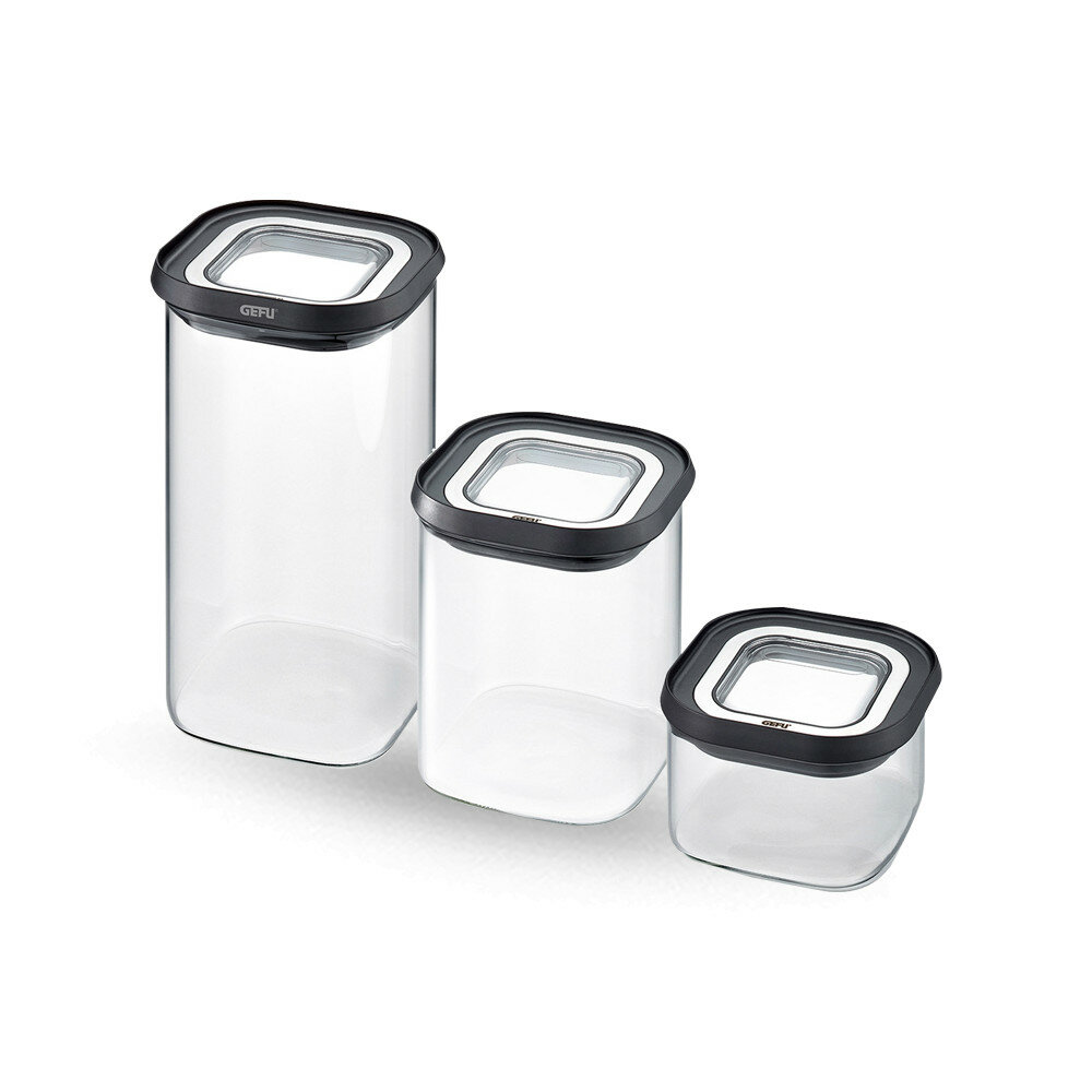 Набор из 3-х банок для хранения Pantry, 400 мл, 900 мл, 1,4 л, боросиликатное стекло, прозрачный 12807