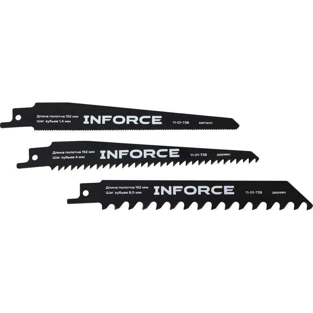 Inforce набор полотен подереву и металлу 152x8,5/4/1,4 мм, 3шт 11-01-738