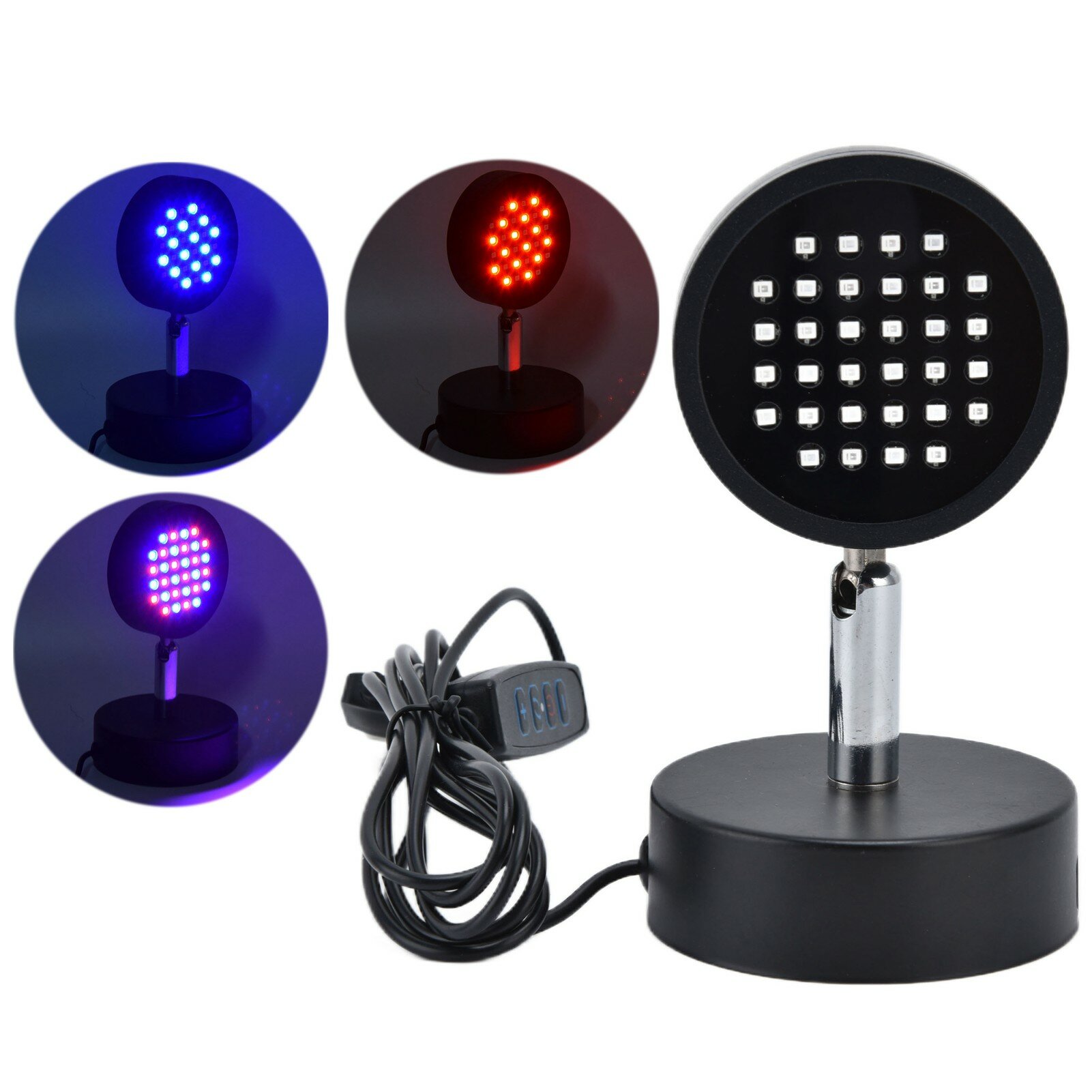 Светодиодная лампа для терапии красным светом, 3 цвета, регулируемая, портативная, с питанием от USB, для ухода за кожей лица