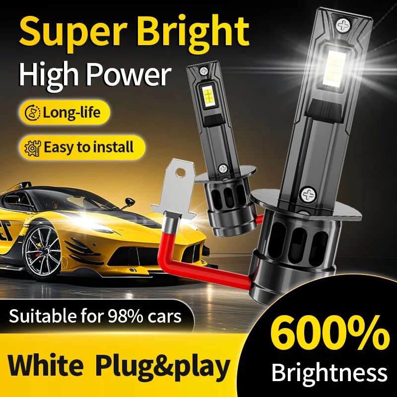 2 шт. белые противотуманные фары H1 светодиодные лампы светодиодные автомобильные фары 1:1 мини-размер высокой мощности супер яркие автолампы с вентилятором для автомобилей