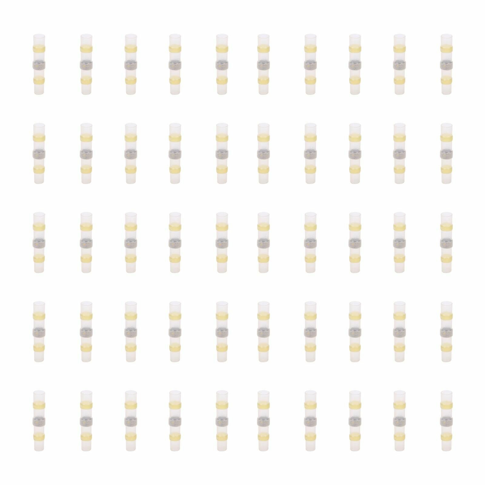 50 шт. термоусадочные трубки, комплект разъемов для пайки, водонепроницаемые термоплавкие клеммы (SST-S41, желтый)