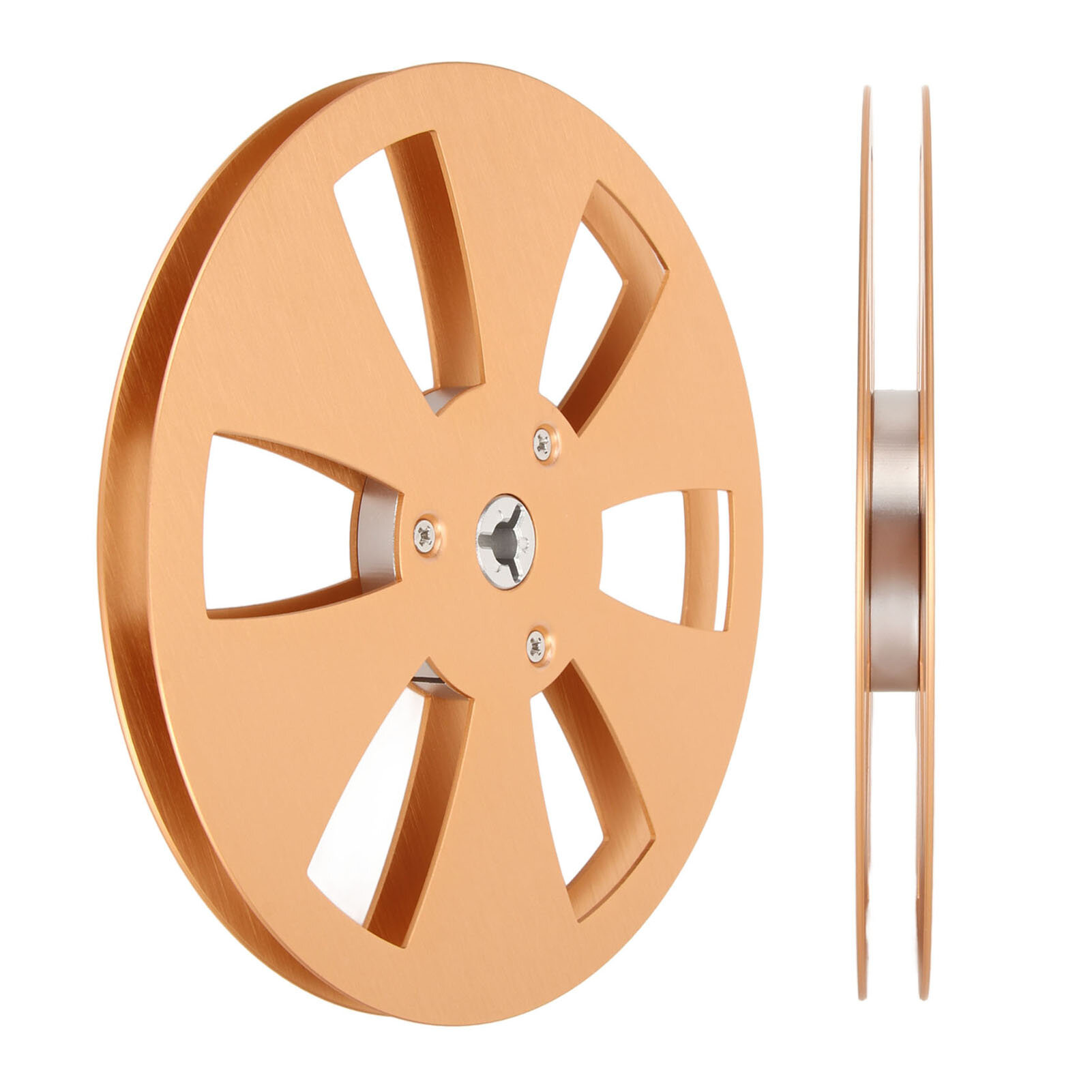 1/4 дюйма 7 дюймовая пустая катушка с 6 отверстиями из алюминиевого сплава для магнитофона, золотистая, деталь для устройства открытия катушек