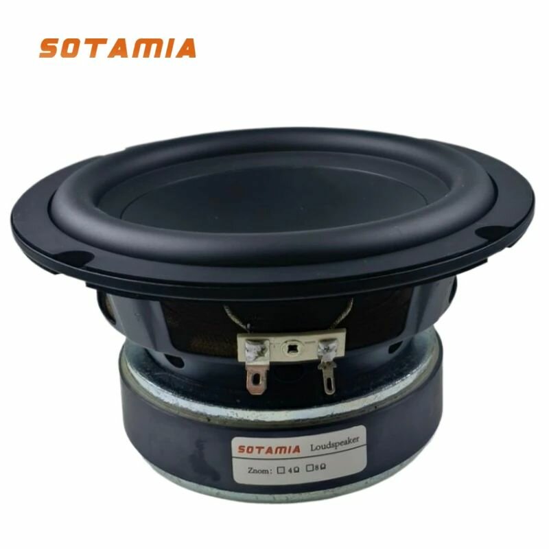 SOTAMIA 1Pcs 6,5-дюймовый Динамик сабвуфера 2 Ом 80 Вт Hifi Music Audio Бас с длинным ходом громкоговорителя для домашнего кинотеатра