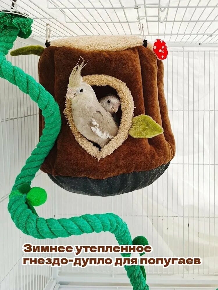 Утепленное дупло-гнездо для попугаев на зиму