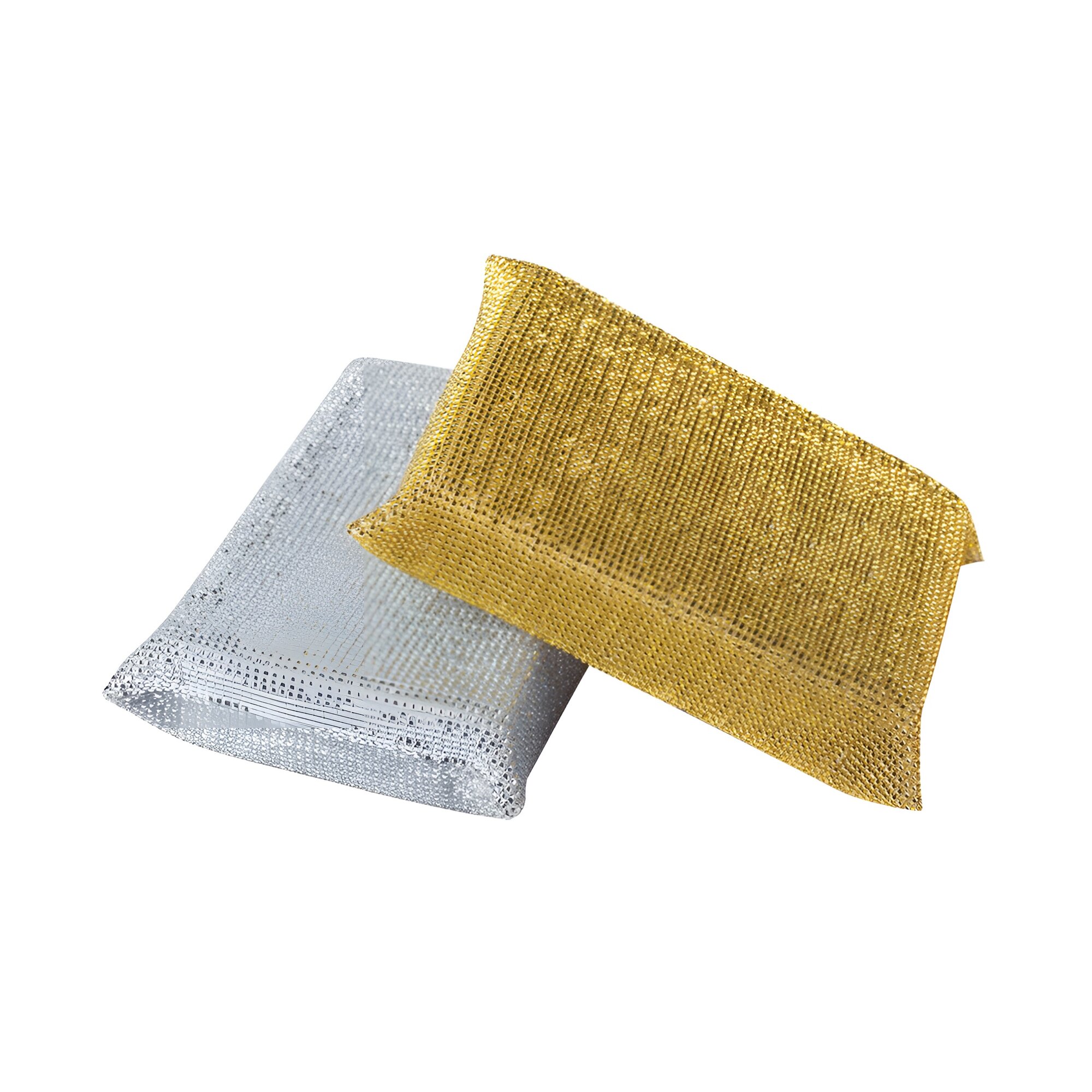 Мочалки для посуды для эмали и тефлона "Master Fresh", упаковка 2 шт, серебро/золото