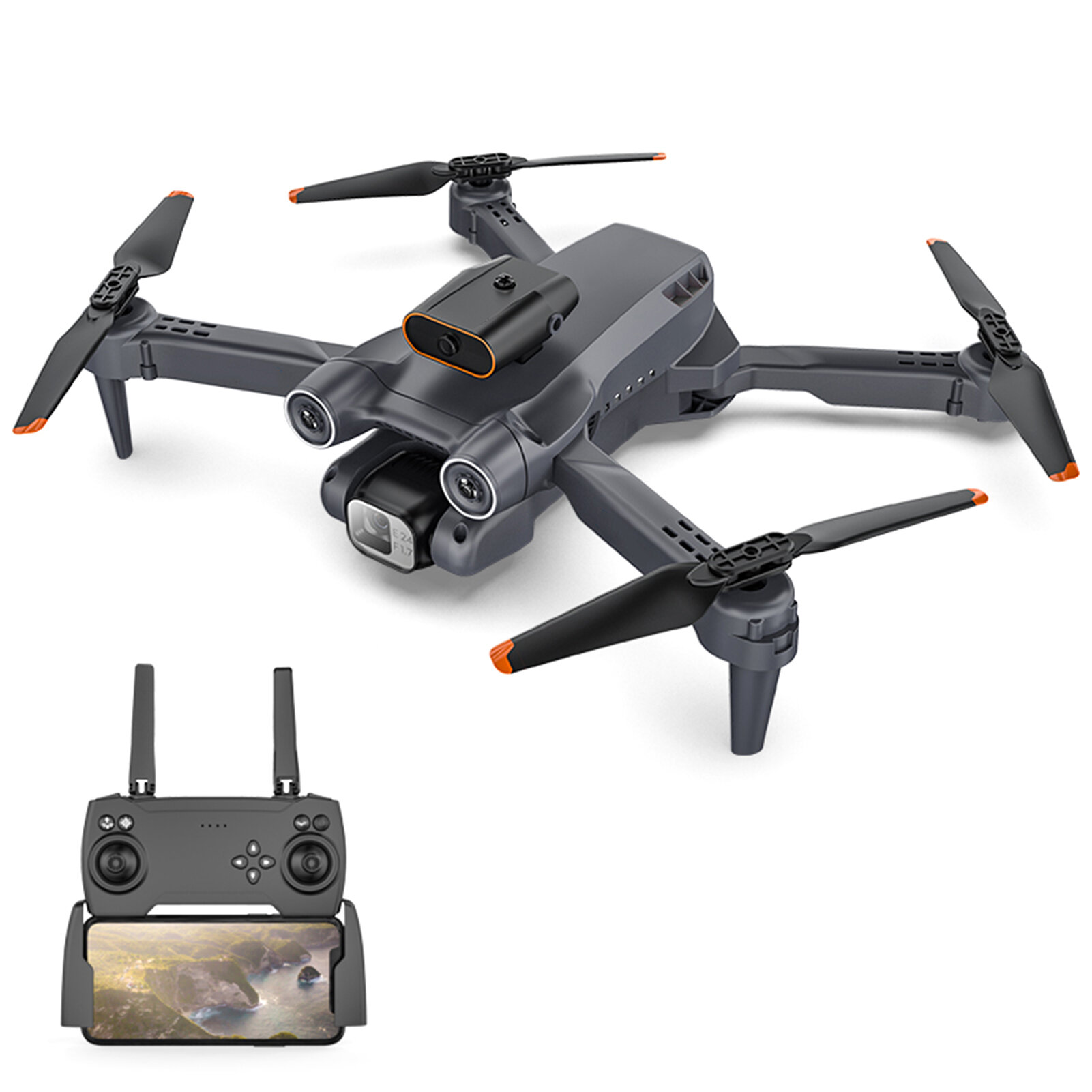 RC Drone с камерой 4K Dual Camera RC Quadcopter ESC с функцией Optical Flow Obstacle Avoidance Gesture Control Trajectory Flight 360 Degree Roll, Coreless Motor, Frequency: 2.4Ghz, Battery: 3.7V 1800mAh, Remote Control Battery: 3* AA Battery (not