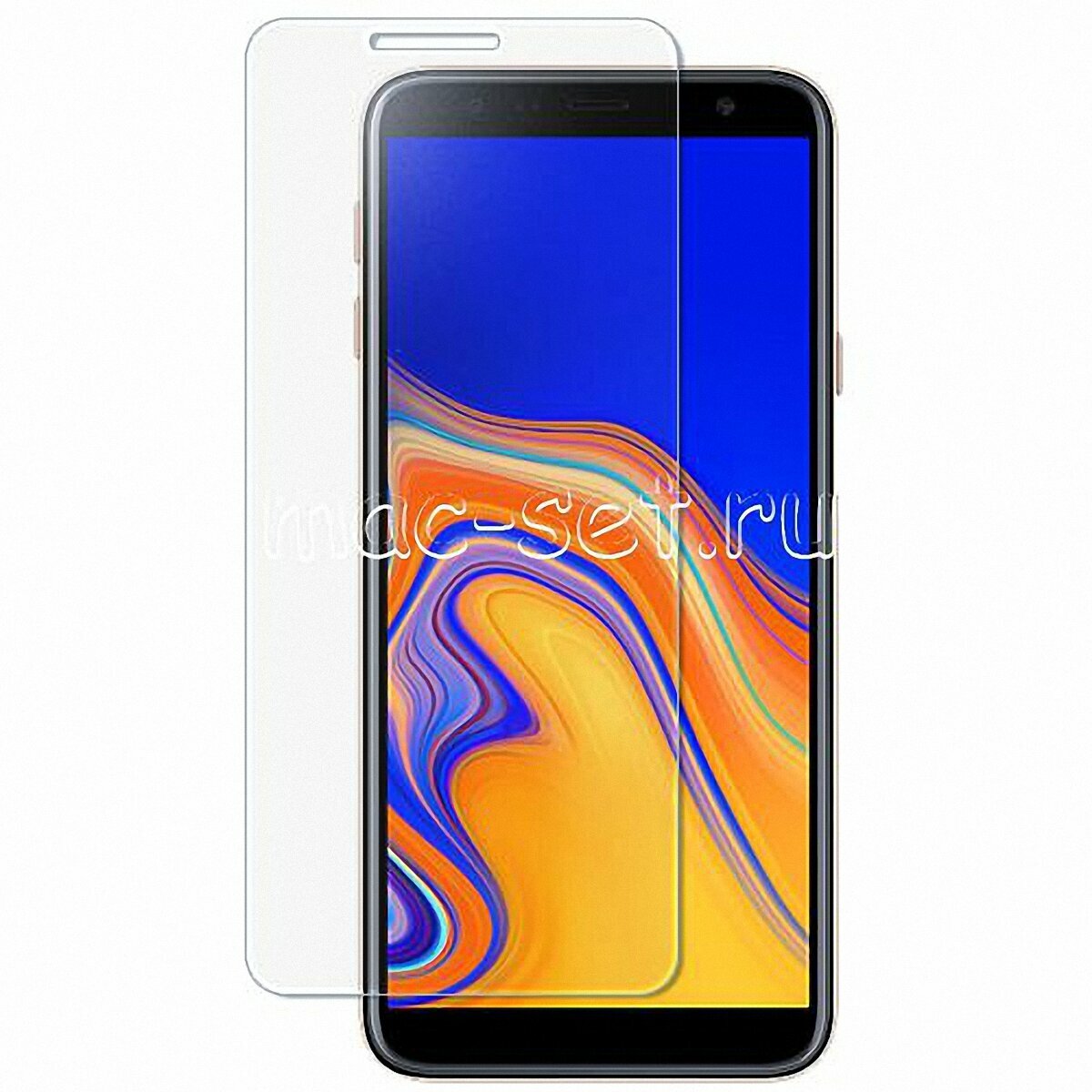 Защитное стекло для Samsung Galaxy J4+ J415 прозрачное на плоскую часть экрана