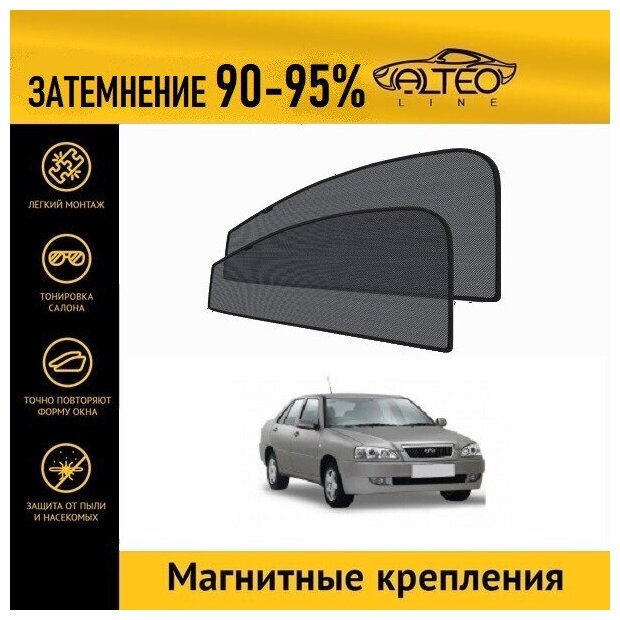 Каркасные автошторки ALTEO PREMIUM на Chery Amulet (A15) (2003-2012) на передние двери на магнитах