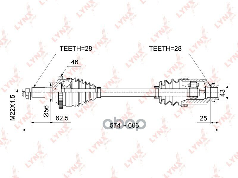 CD-1016A Привод в сборе LYNXauto 0K2NE-25-50XA LYNXauto арт. CD-1016A