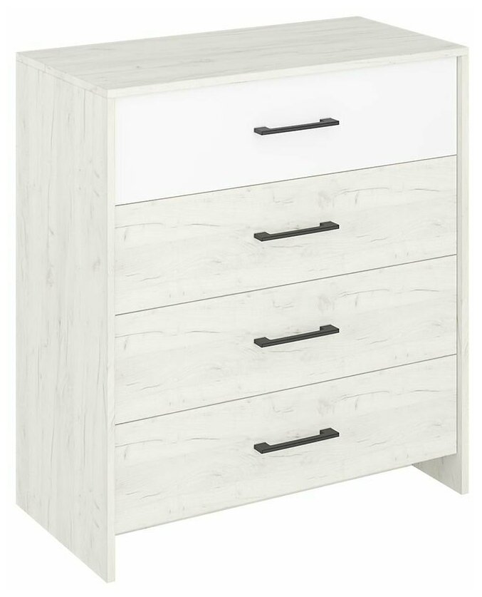 Комод Дублин КМ4Я-800 дуб крафт белый (Интерьер центр)