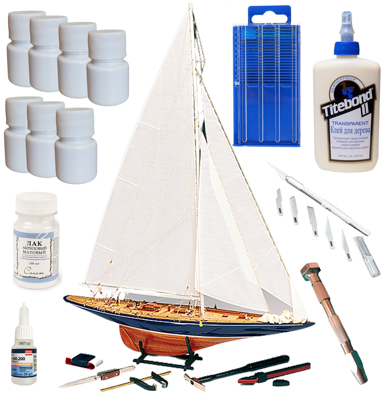 Яхта Endeavour, модель парусного корабля Amati 120 часов, Масштаб 1:80, подарочный набор, инструменты, краски, лак, клея