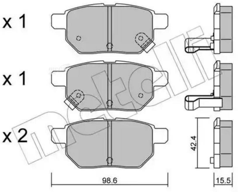 Колодки тормозные задние дисковые к-кт Metelli арт. 22-0746-0