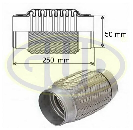 Гофра глушителя 50x250