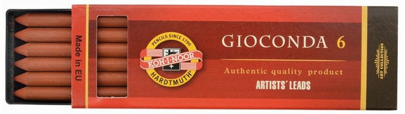 Цветные карандаши KOH-I-NOOR Стержни худож. (сангина корич.-красная) 5.6мм "Gioconda" KOH-I-NOOR, 6шт.