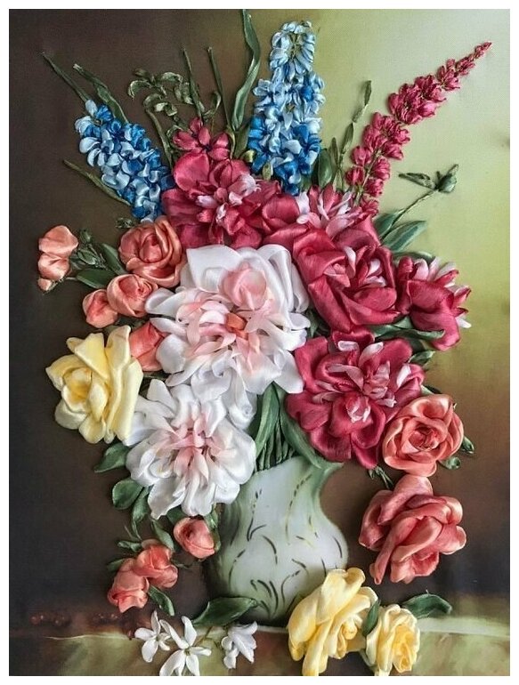 Набор для вышивания "Пионы и люпины" Многоцветница 26х33,5 см