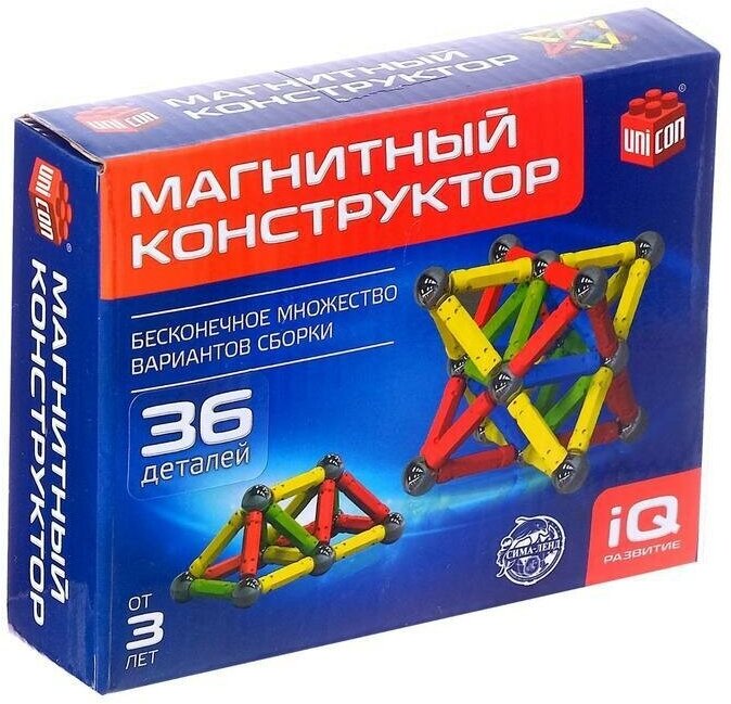 Магнитный конструктор, 36 деталей, мозаики игрушечные