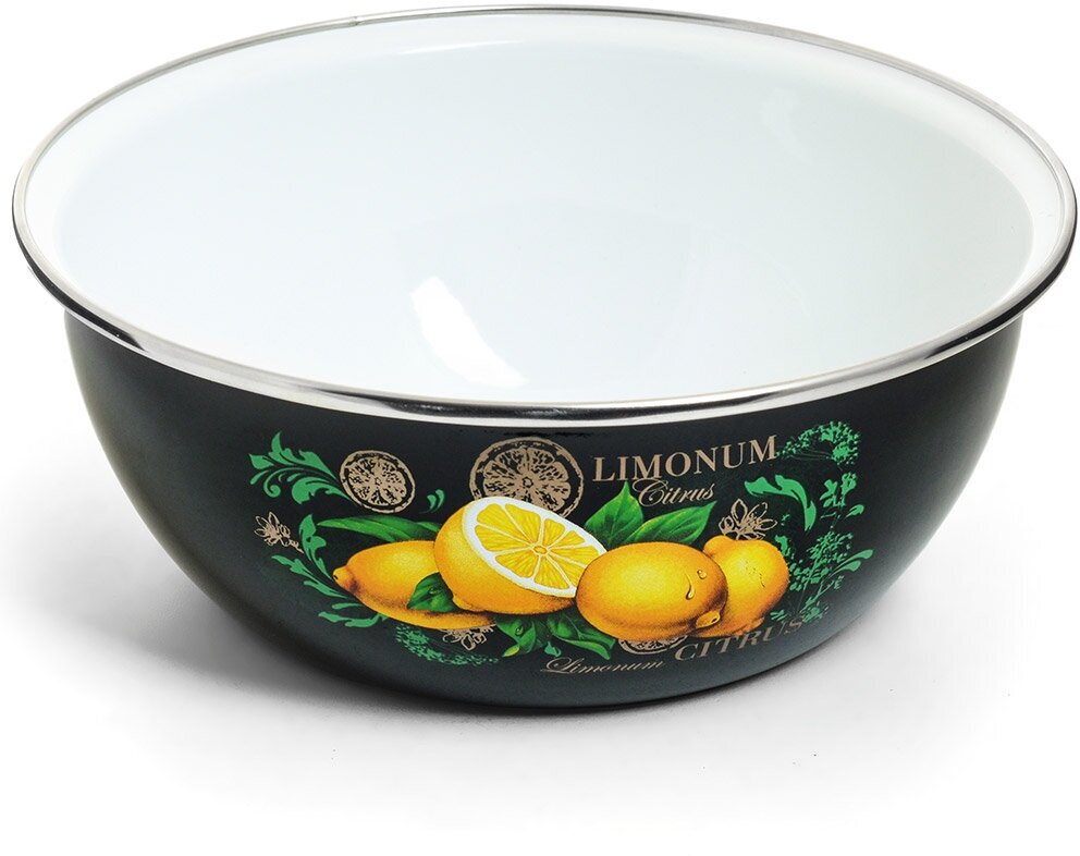 Миска эмалированная 2.5 л для всех видов плит "Цитрус"