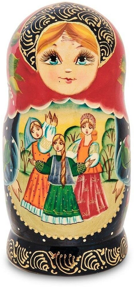 Матрешка 5м "Три девицы" A1978044 Народные промыслы, Дерево липа, краски, лак