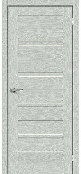 Межкомнатная дверь эко шпон bravo x Браво-28 остекленная Grey Wood mr.wood