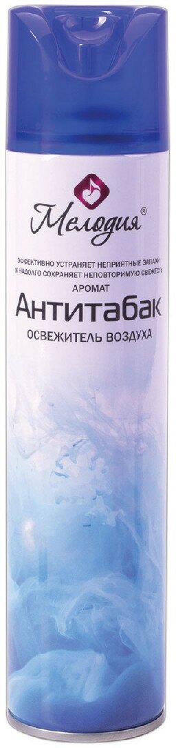 Освежитель воздуха аэрозольный 300 мл мелодия "антитабак", 605342