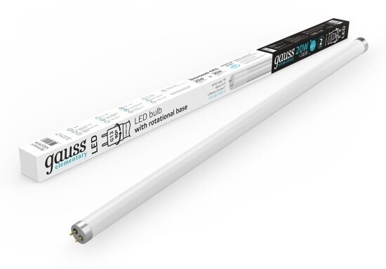 Светодиодная лампа Gauss Elementary T8 20W 1560lm 4000K G13 1200mm стекло поворотная LED 1/30