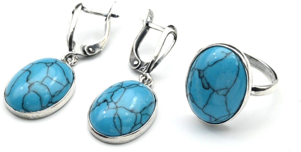 Комплект бижутерии, бирюза