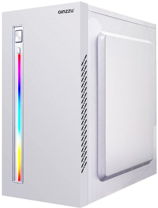 Корпус mATX MiniTower Ginzzu D380 без БП RGB White