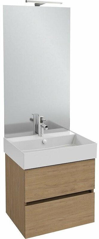 Тумба под раковину Jacob Delafon TOLBIAC 60 см, 2 ящика, Дуб Давос натуральный меламин