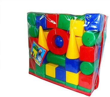 Юг-пластмасса Конструктор Строитель 58 деталей в сумке