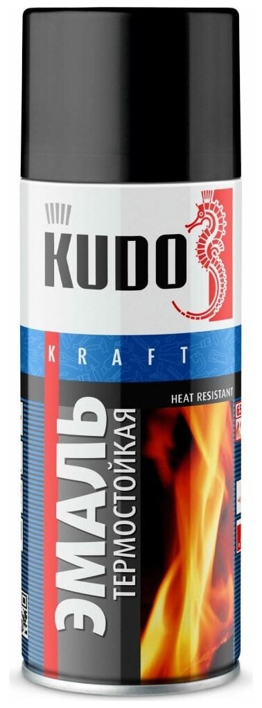 Эмаль термостойкая KUDO черная KU-5002