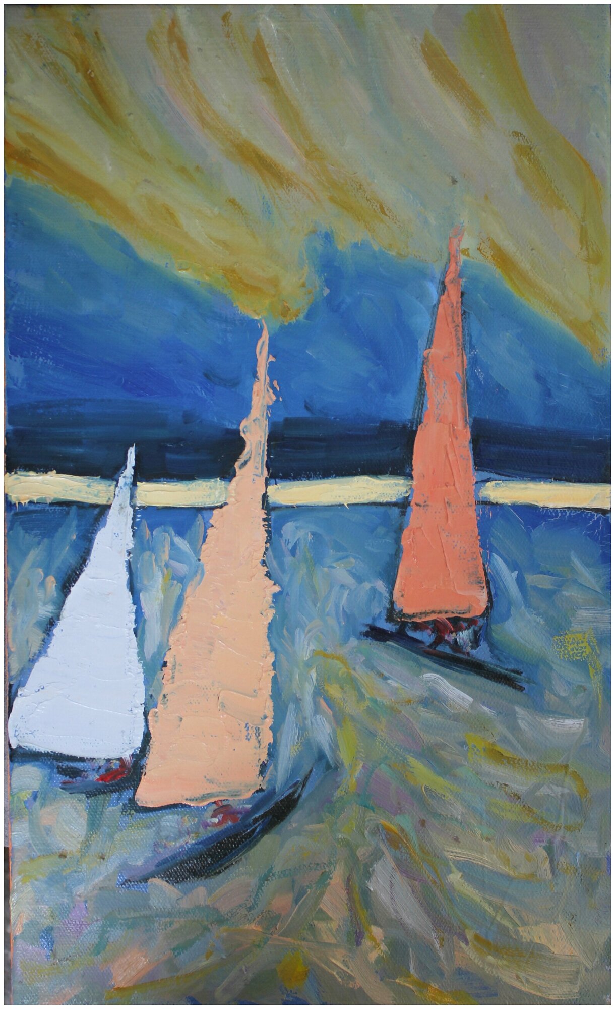 Парусная регата Картина маслом современный художник С. Петербург