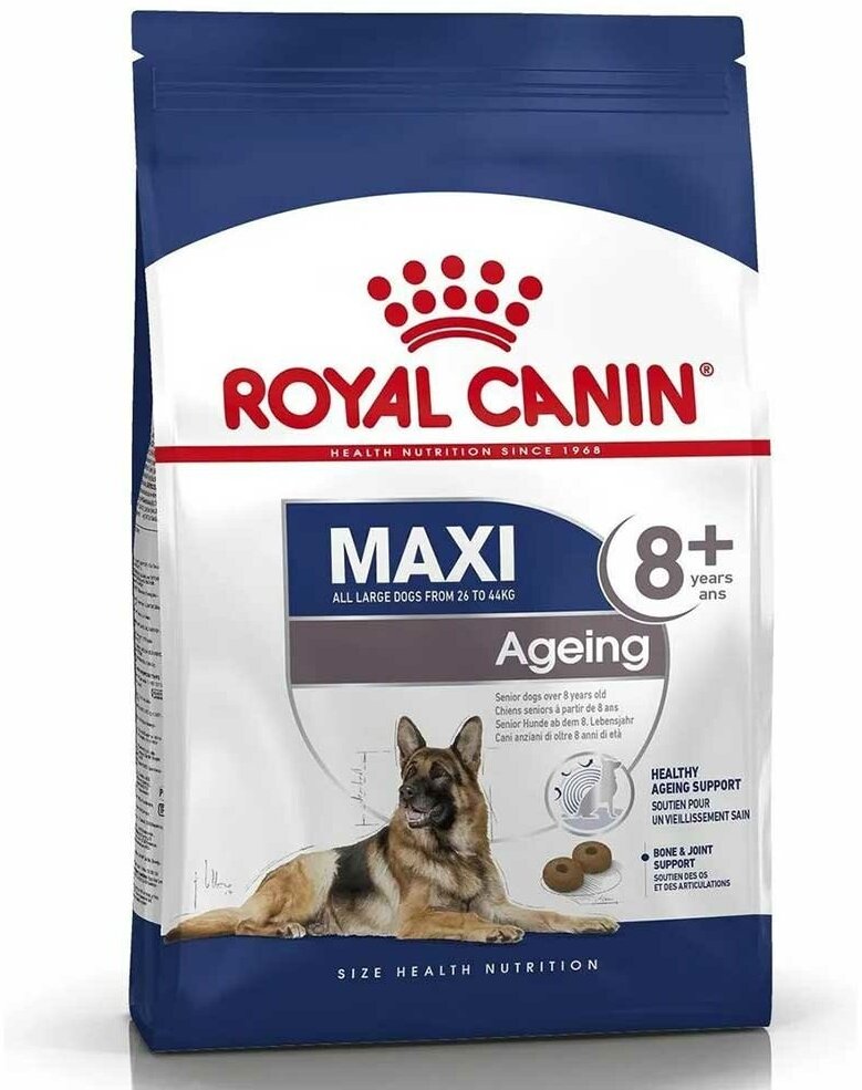 Сухой корм royal canin для пожилых собак крупных пород старше 8 лет size health nutrition maxi ageing 8+ 3кг