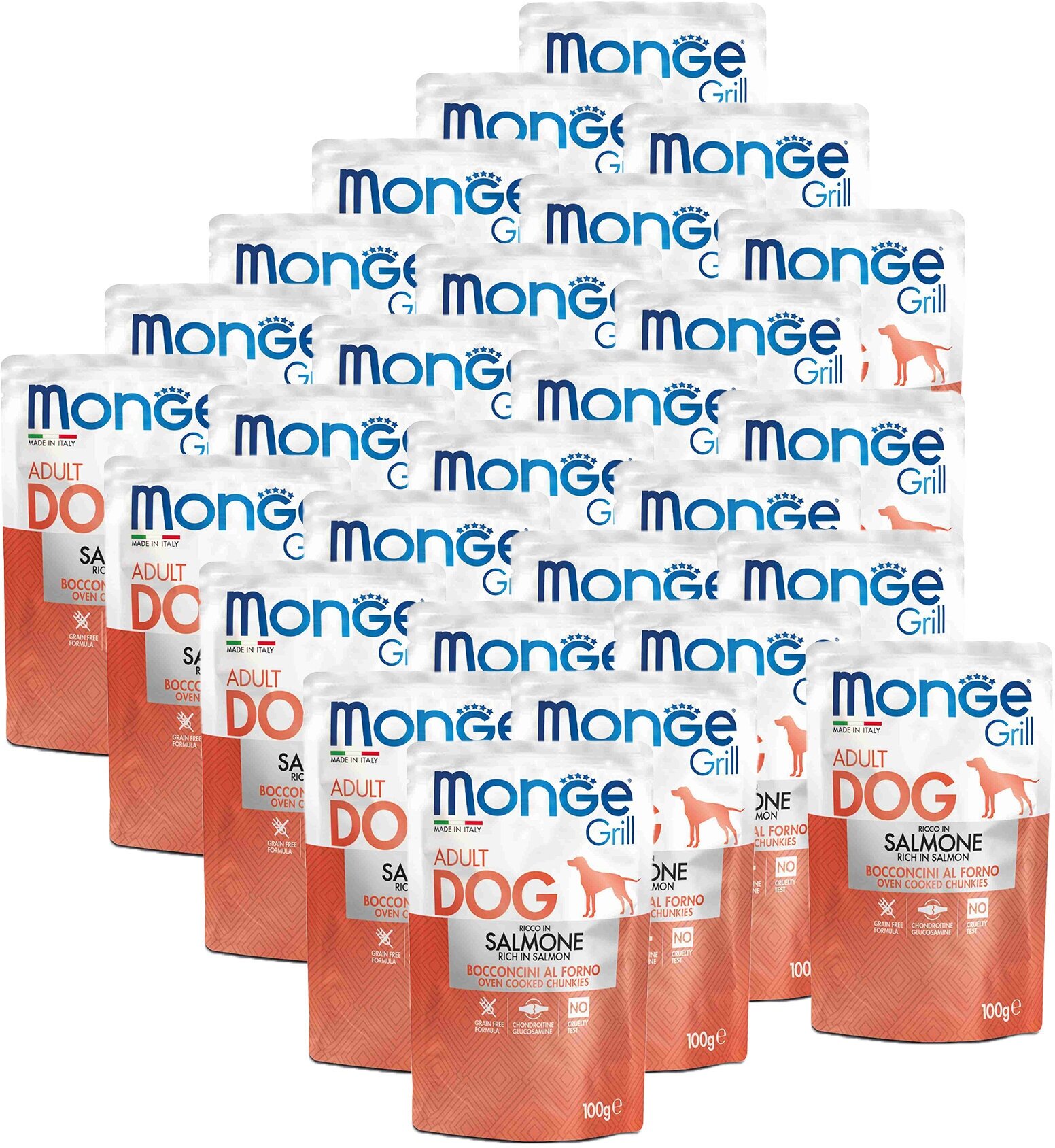 Monge Dog Grill Pouch паучи для собак лосось 100г х 28 шт.