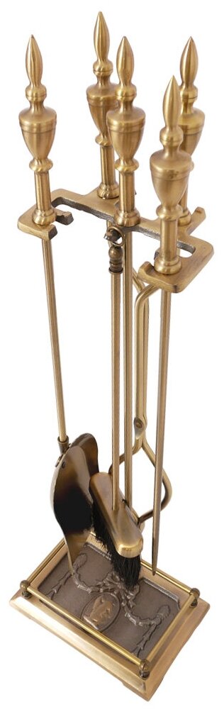 Набор каминный D51041АВ (4 предмета, 81см, античная латунь), на подставке