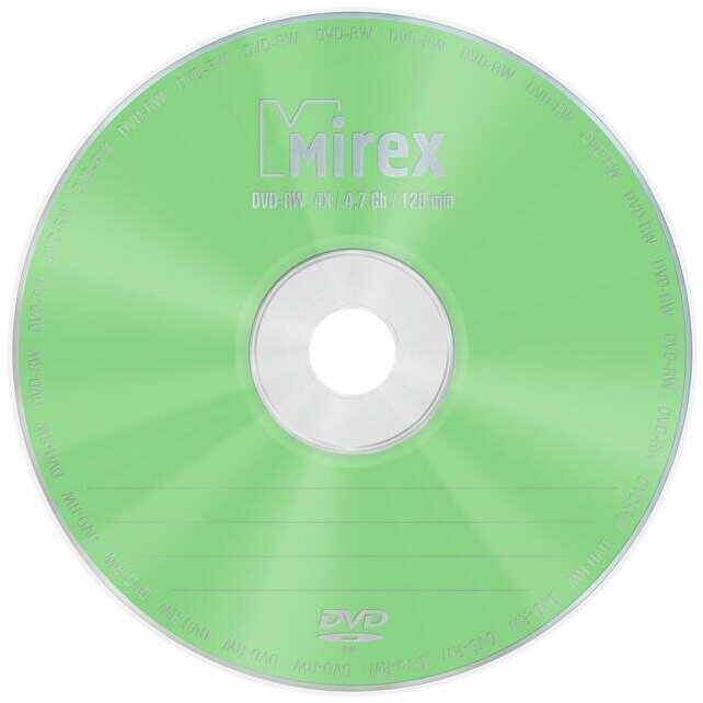 Носители информации DVD-RW, 4x, Mirex, Cake/25, UL130032A4M, 1200923