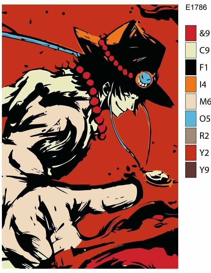 Детская картина по номерам E1786 "Аниме Ван Пис (One Piece). Портгас Д. Эйс Огненный Кулак" 20x30