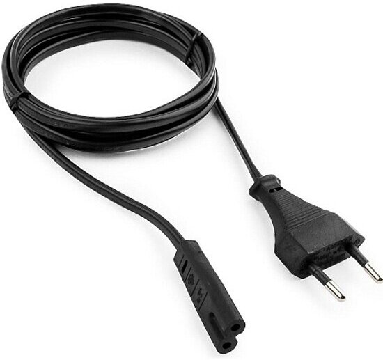 Кабель питания Cablexpert для ноутбуков, аудио/видео техники 1,8м, VDE, 2-pin, черный