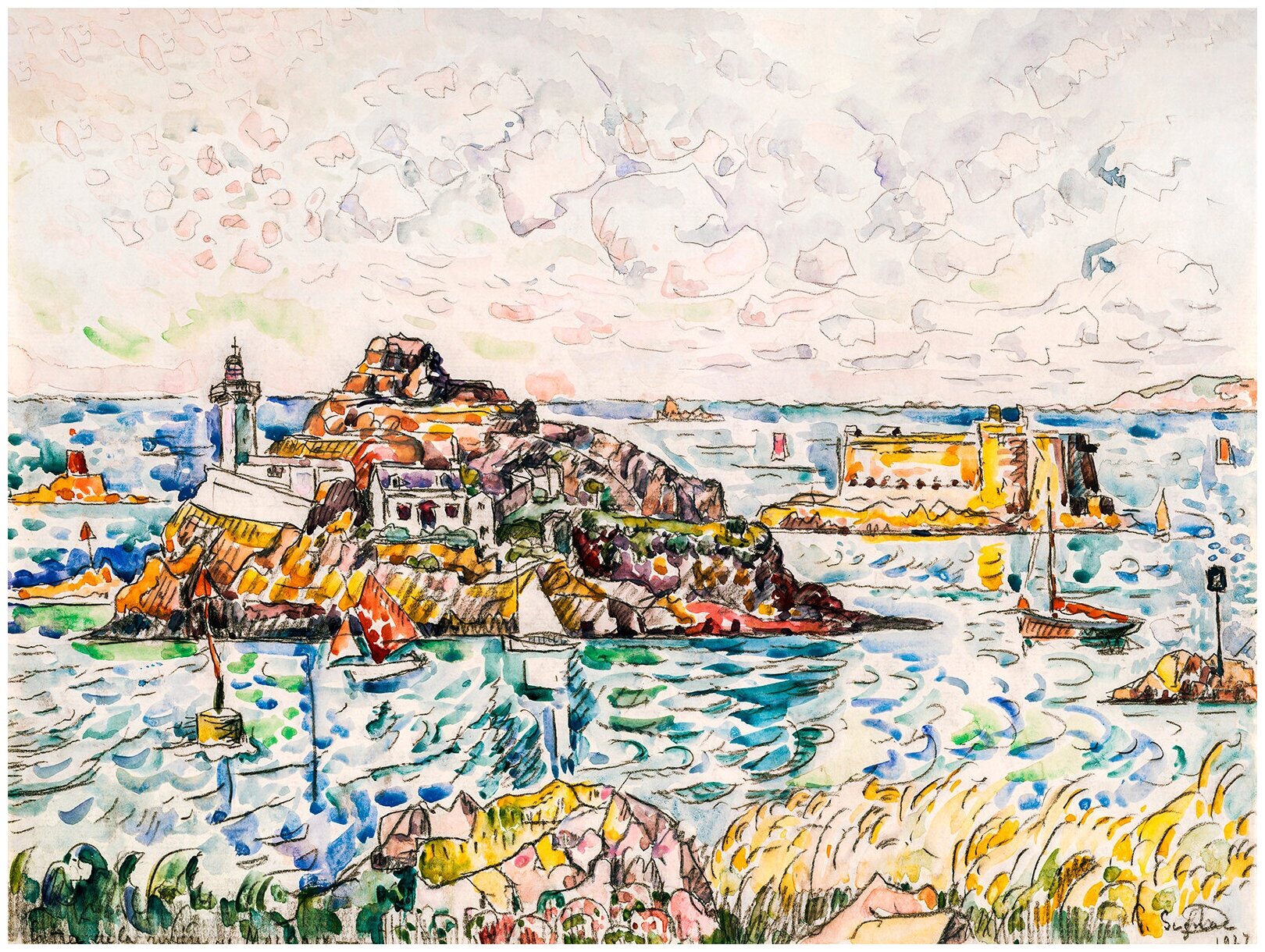 Постер / Плакат / Картина Морле, вход в реку 40х50 см в подарочном тубусе