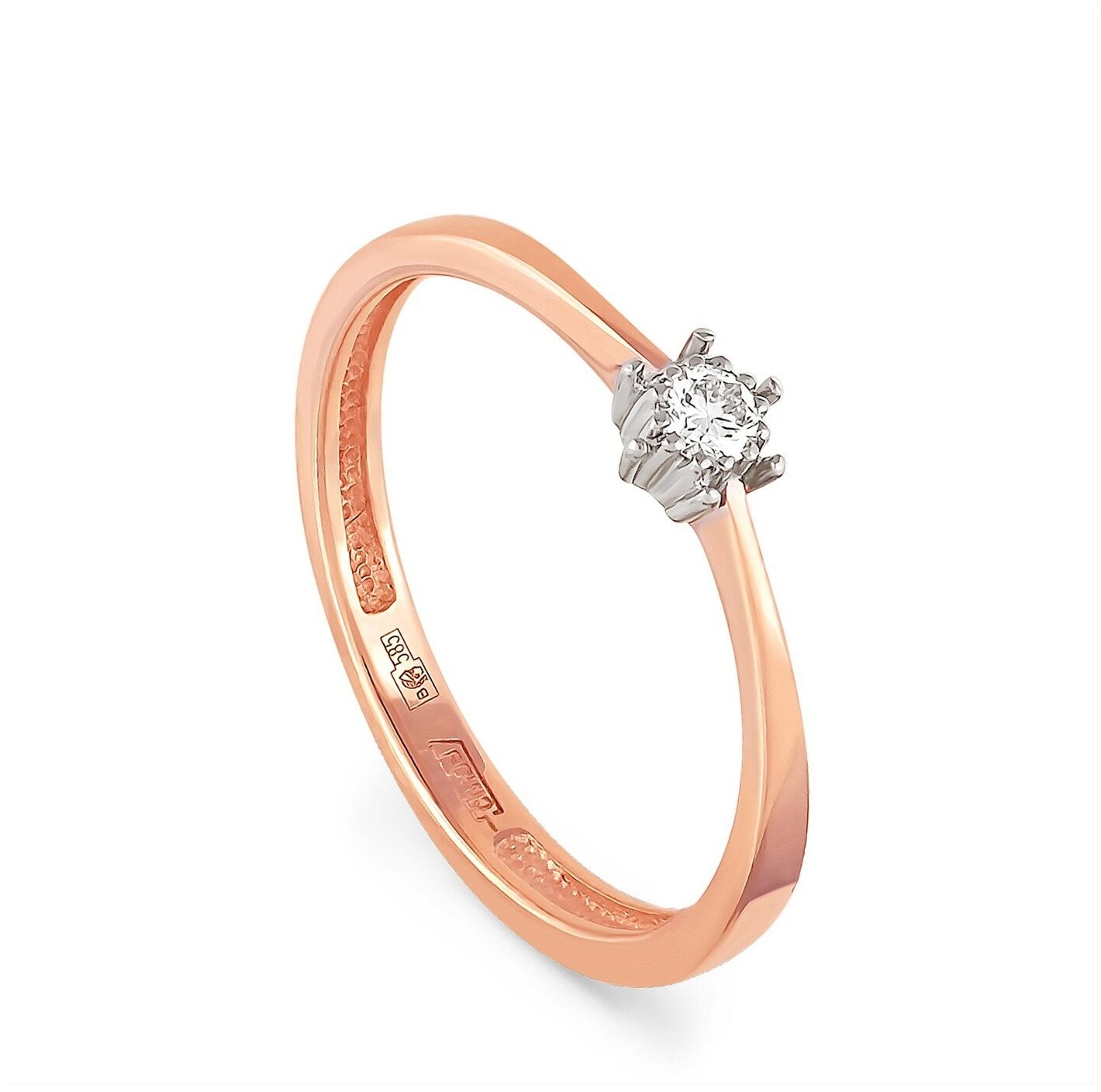 Кольцо помолвочное, золото, 585 проба, бриллиант